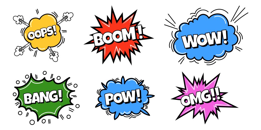 Pow Outlines Vector Images (92)