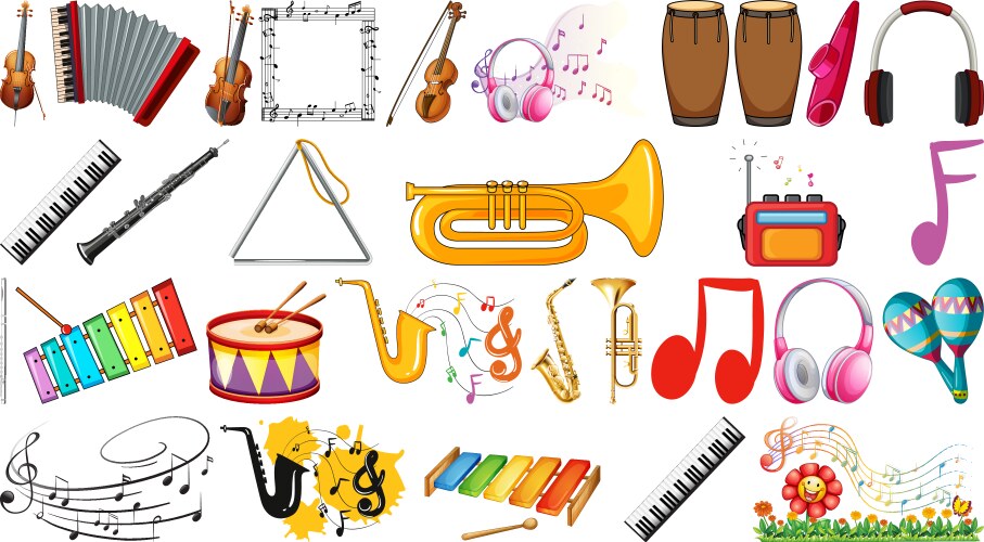 Isolated set instruments on white background Vector Image