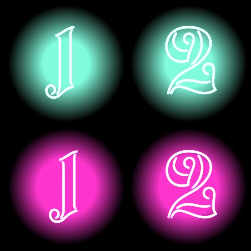 Neon Number Vector Images (over 34,000)