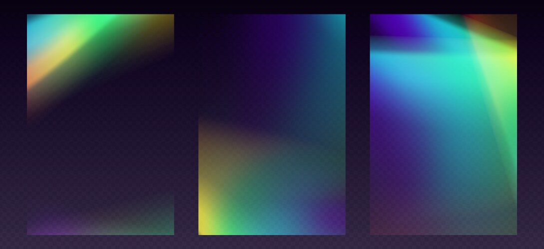 Rainbow refraction overlay prism light effect Vector Image