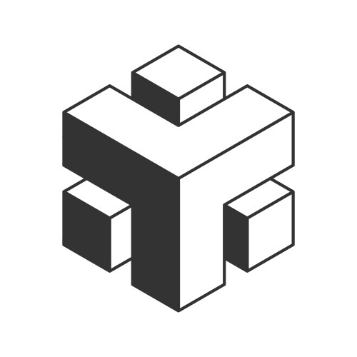 Black and white cube logo geometric design set Vector Image