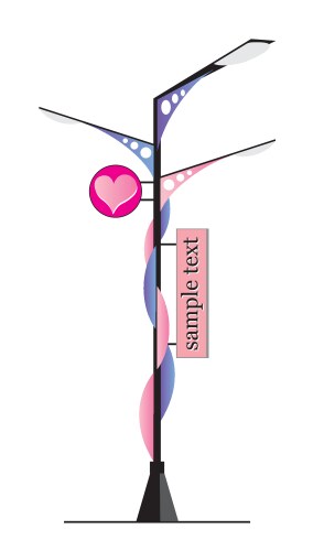 Vintage lamp post sign Royalty Free Vector Image