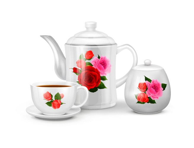 Realistic green tea tin box Royalty Free Vector Image