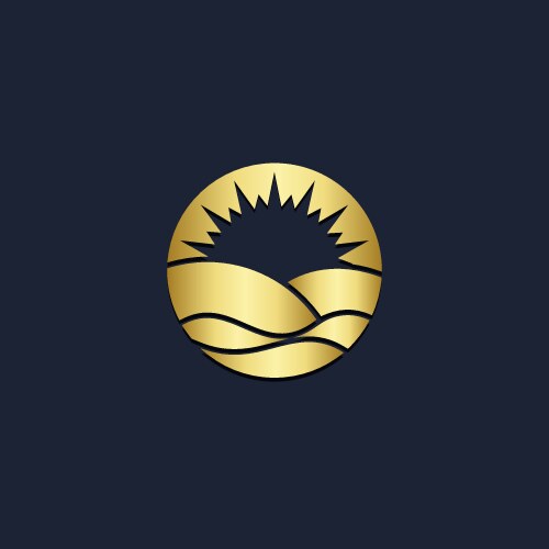 Sunshine hot gold logo Royalty Free Vector Image