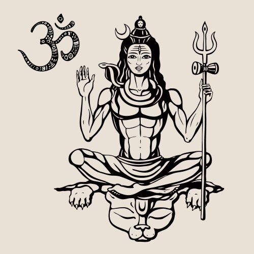 Dancing god shiva Royalty Free Vector Image - VectorStock