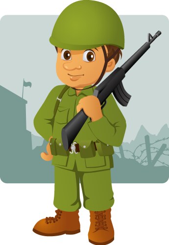 Military boy Royalty Free Vector Image - VectorStock