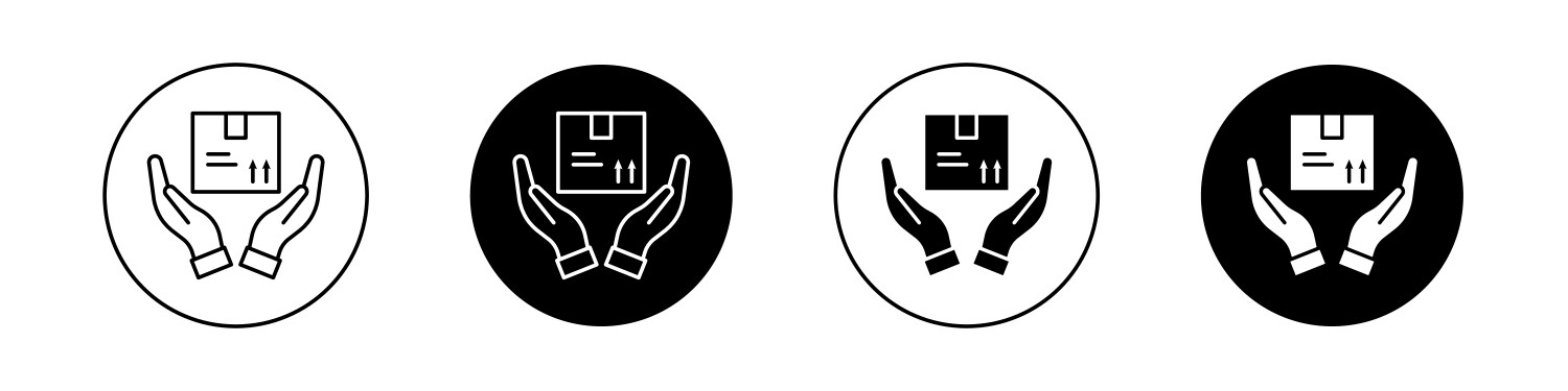 Safe delivery icon set box and parcel symbol Vector Image