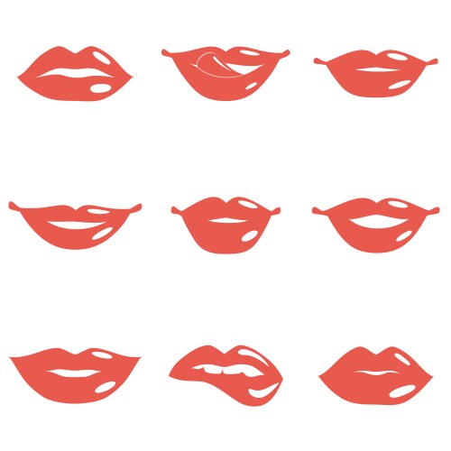 Cartoon character mouth and lips sync for sound Vector Image