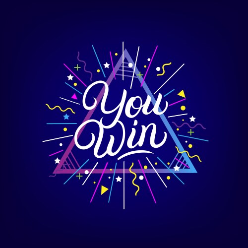 You win congratulations frame Royalty Free Vector Image