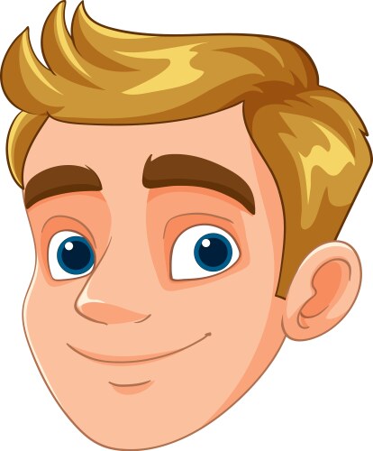 Animated male face with blue eyes Royalty Free Vector Image