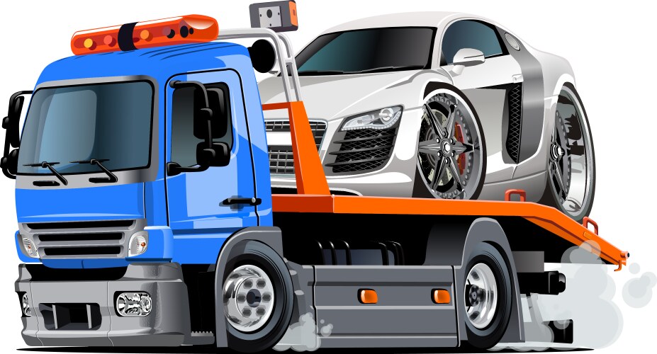 Blue lorry truck Royalty Free Vector Image - VectorStock