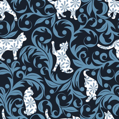 Baroque leafy seamless pattern Royalty Free Vector Image
