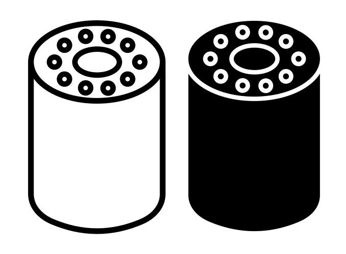 Oil filter icon set car engine fuel filtration Vector Image