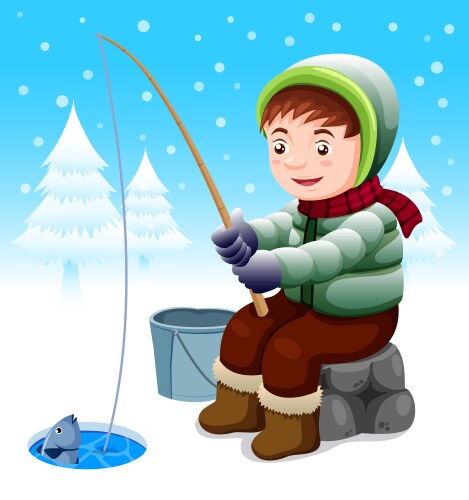 Fisherman with fish Royalty Free Vector Image - VectorStock