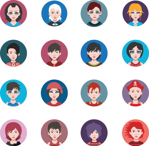 Cartoon people avatars collection Royalty Free Vector Image