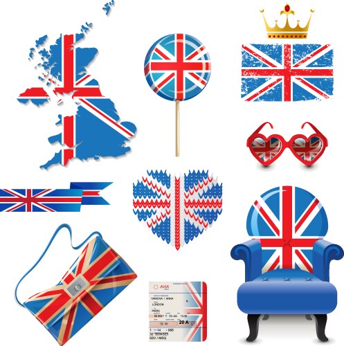 Uk flag alphabet Royalty Free Vector Image - VectorStock