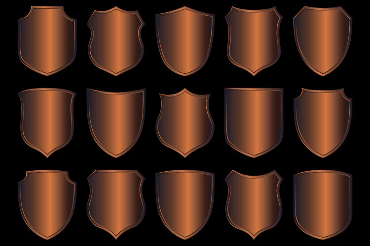 Collection of shields set emblems for logo Vector Image