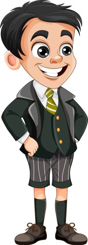 Boy in student uniform cartoon Royalty Free Vector Image