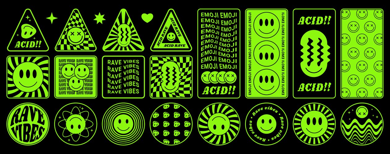 Acid Face Logo Melting Smile Face, Trippy Sticker Wow. Funny...