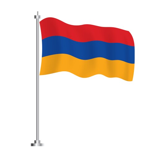 Armenian pin wavy flag Royalty Free Vector Image