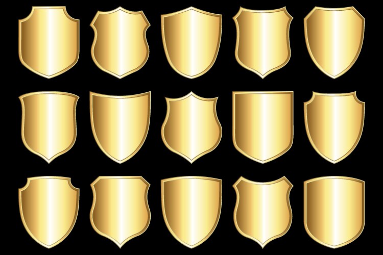 Collection of shields set emblems for logo Vector Image