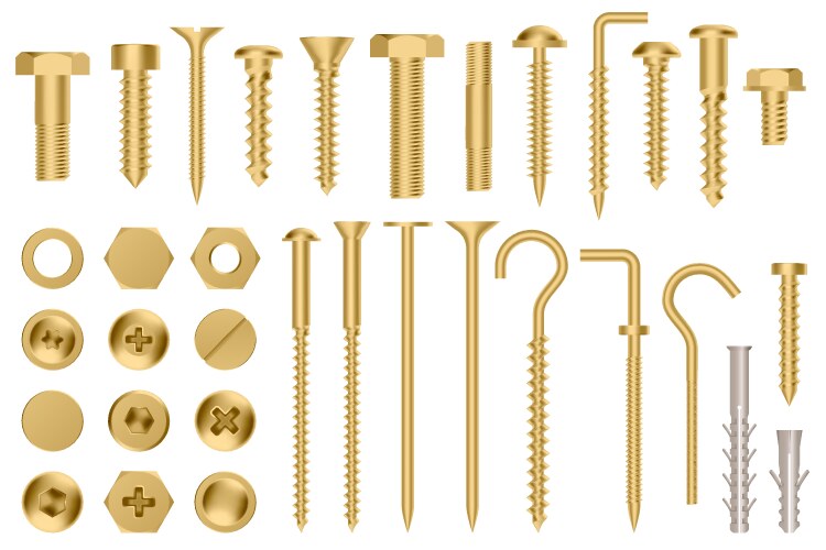 Golden geometric shapes realistic 3d metal Vector Image