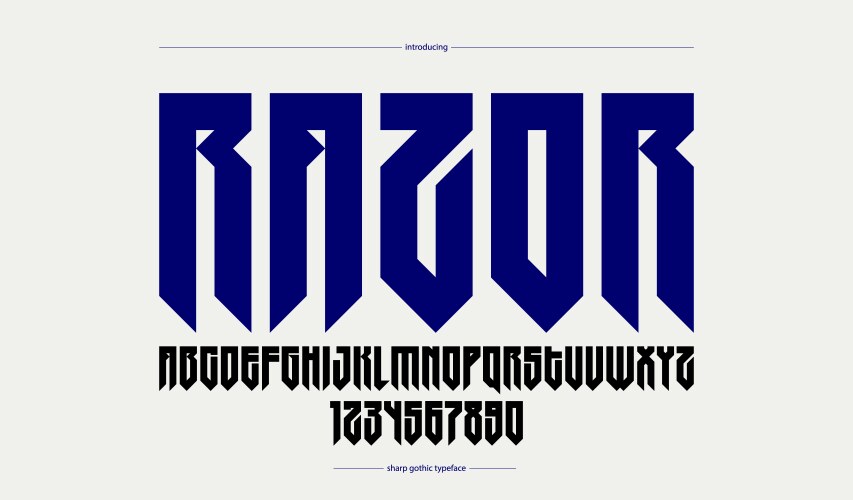 Sharp and bold tall gothic font for logo creation Vector Image
