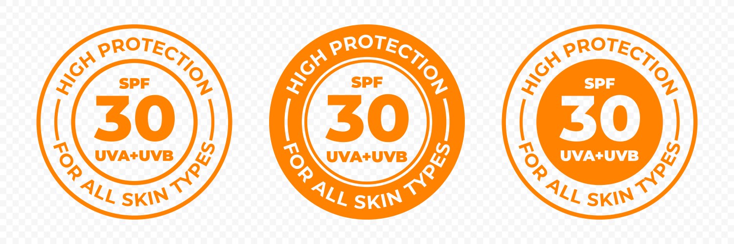 Uv sun protection spf 50 icons on white Royalty Free Vector Uv sun protection spf 50 icons on white Royalty Free Vector