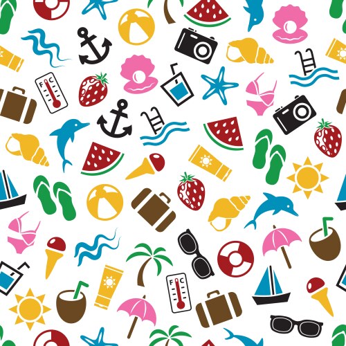 Summer seamless pattern background Royalty Free Vector Image