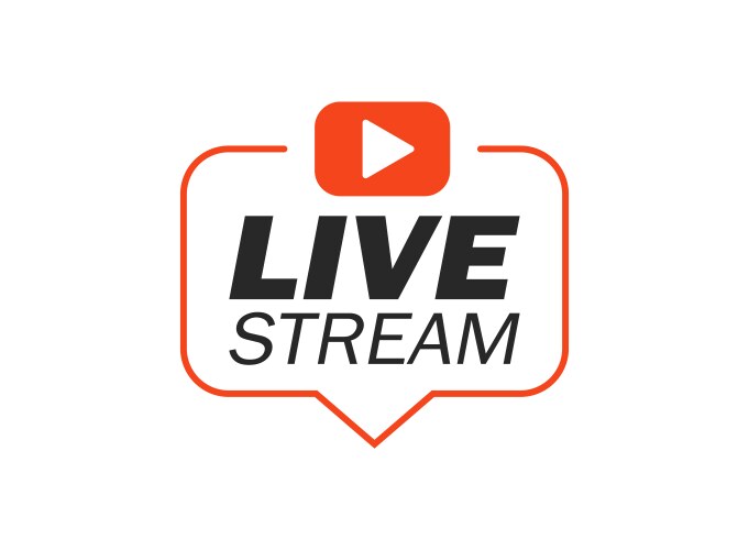 Live stream button icon in flat style webinar Vector Image