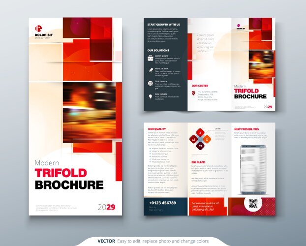 School Brochure Template - Tri Fold Royalty Free Vector