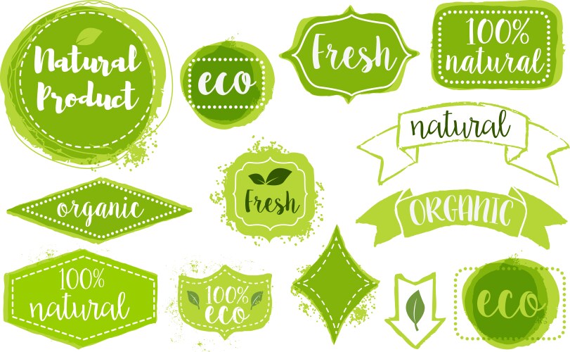 Eco friendly label set Royalty Free Vector Image