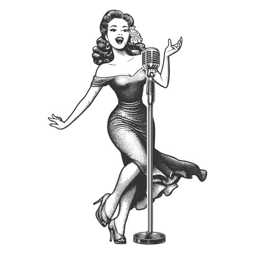 Singer Sketch Vector Images (over 1,000)