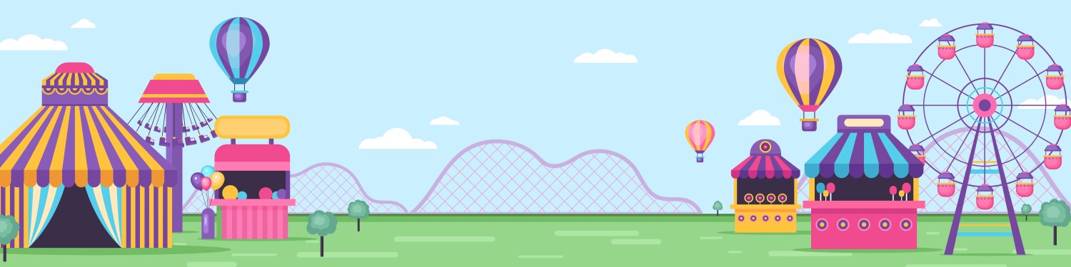 Amusement park template design Royalty Free Vector Image