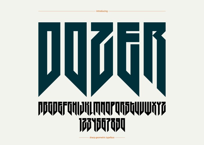 Sharp and bold tall gothic font for logo creation Vector Image