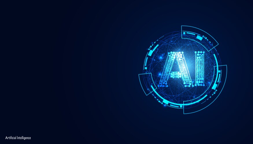 Artificial intelligence and machine learning logo Vector Image