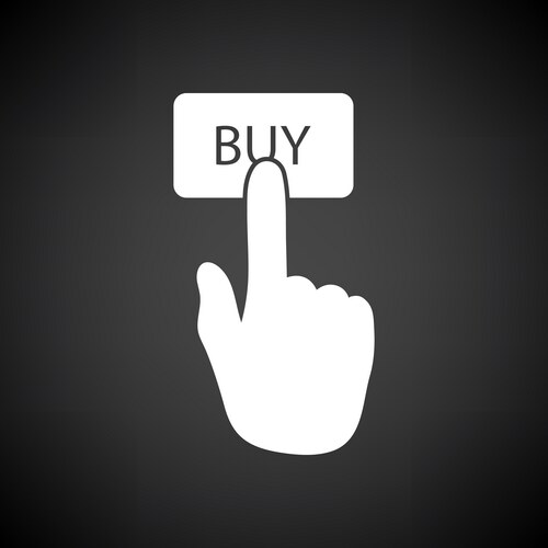 Finger push the buy button icon Royalty Free Vector Image