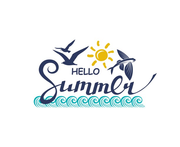 Summer word written with elegant cursive font Vector Image