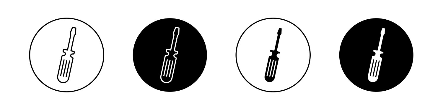 Screwdriver icon set screw tool automotive symbol Vector Image
