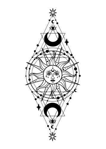 Sacred Geometry Sun and Moon Vector Images (over 1,800)