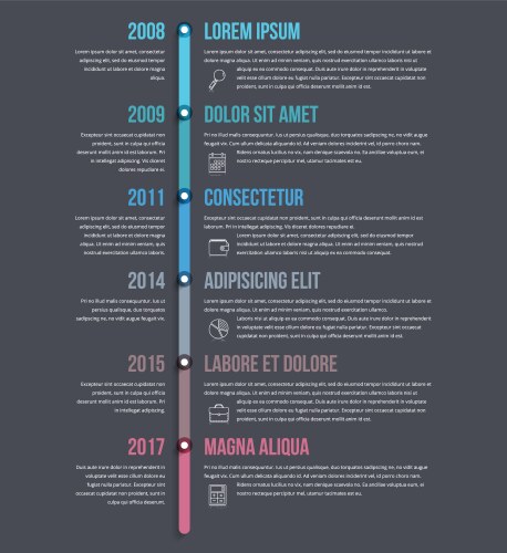 Simple dark vertical infographic timeline Vector Image