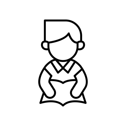 Student boy icon in thin line style graphic design