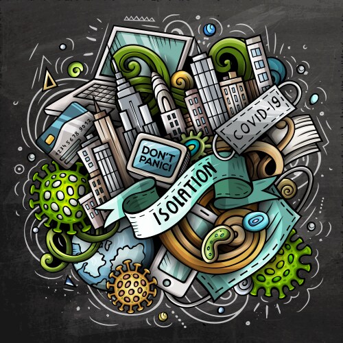 Cartoon doodles isolation Royalty Free Vector Image