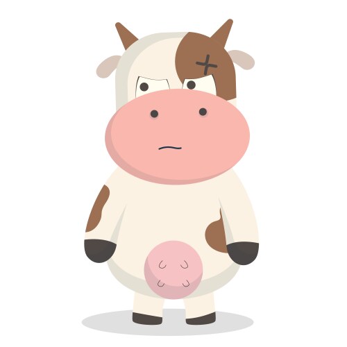 Cute fat cow farm animal cartoon Royalty Free Vector Image