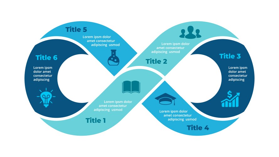 Circle arrows diagram infinity symbol infographic Vector Image