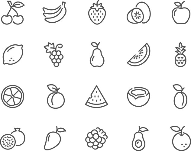 Fruits Outlines Vector Images (over 120,000)