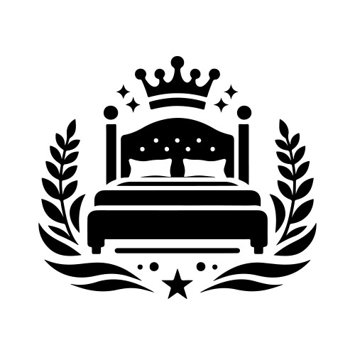 Queen bed silhouette graphics Royalty Free Vector Image