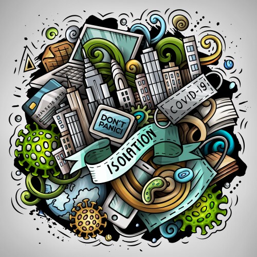 Cartoon doodles isolation Royalty Free Vector Image