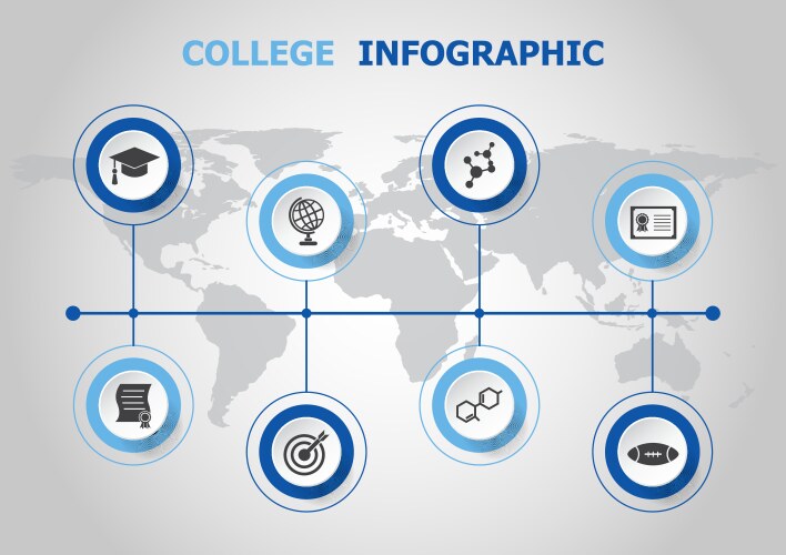 Tips for saving college rectangle infographic Vector Image