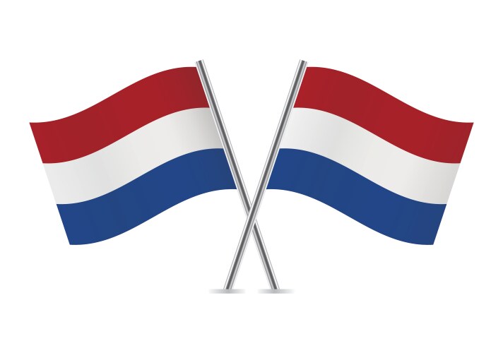 Realistic netherlands flags Royalty Free Vector Image